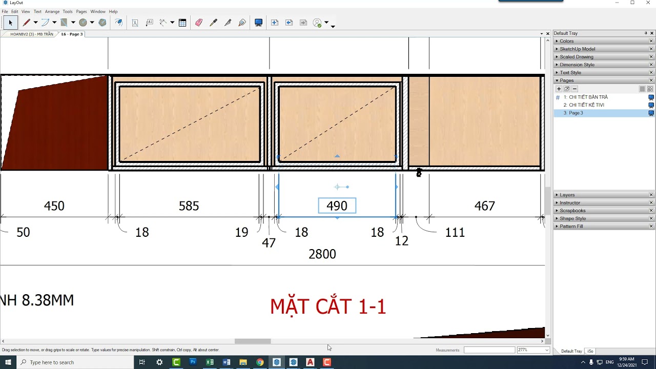 Layout Sketchup - Kệ Tivi Mẫu 1 - PhuongTk - YouTube