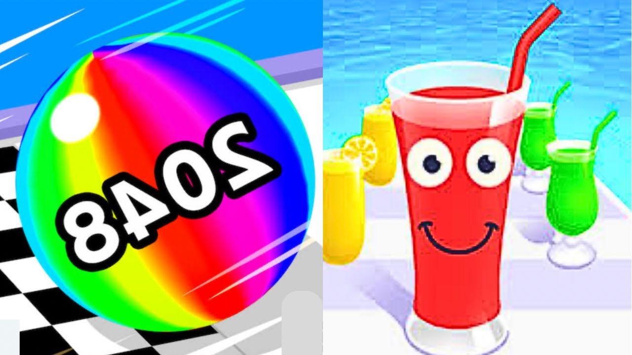 Reverse Ball Run Infinity Mode 2048 Vs juice Run Gameplay | All Games ...