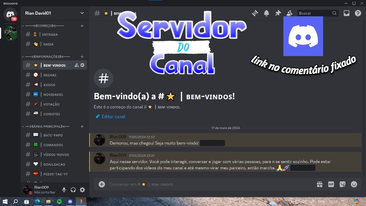 DISCORD DO CANAL PARA JOGAR RODOGRAU SP! - YouTube