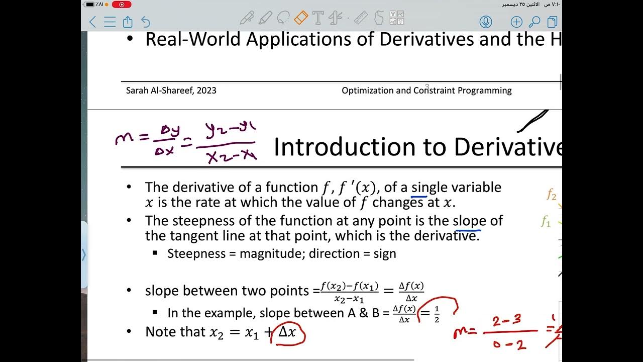 Derivatives and their role in optimisation - YouTube