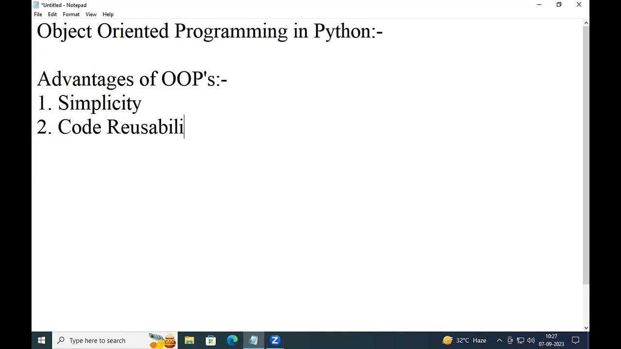 LECTURE 31: OBJECT ORIENTED PROGRAMMING (OOPS CONCEPT) IN PYTHON || HINDI - YouTube