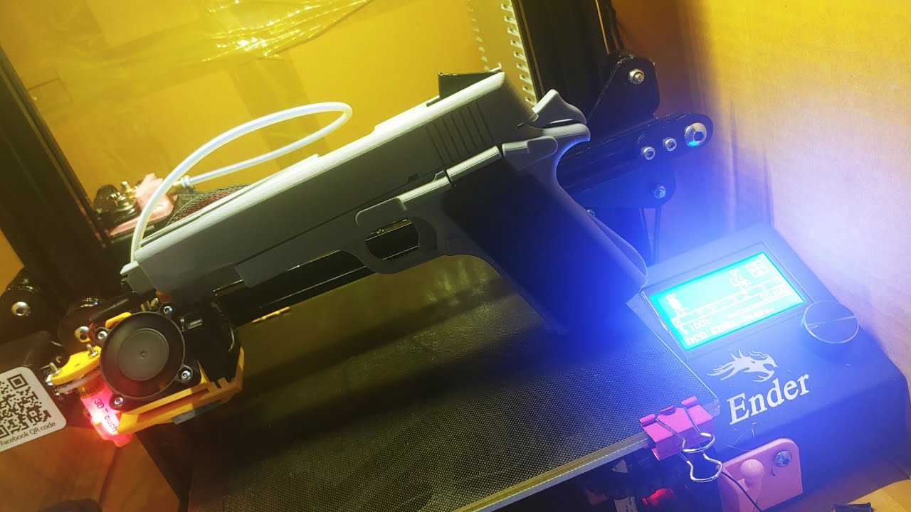 3d 프린터 M1911 콜트 연발 고무줄총 (3d printer rubber band gun) - YouTube