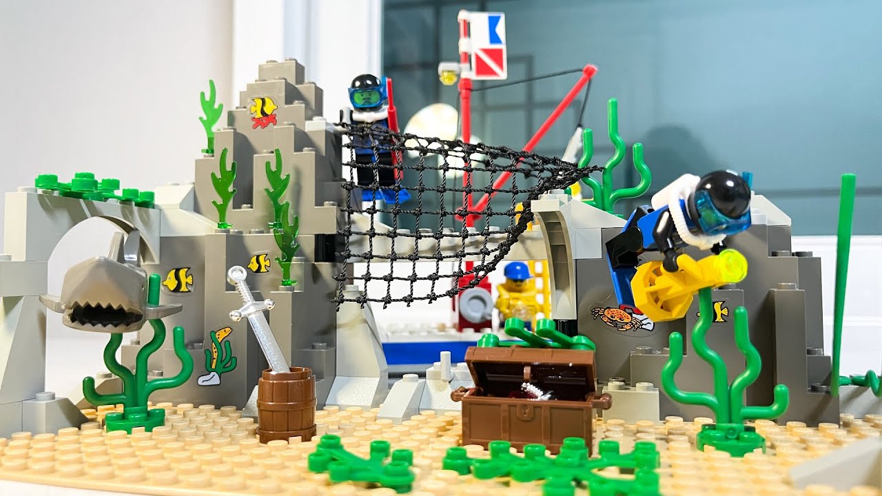 레고 시스템 다이버 6558 상어탐사대 | LEGO Shark Cage Cove - YouTube