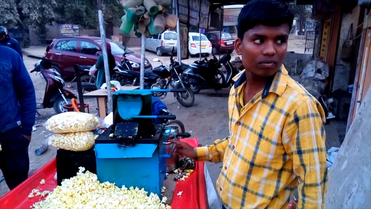 Desi Popcorn making | Indian favorite time pass food | Indian road side ...