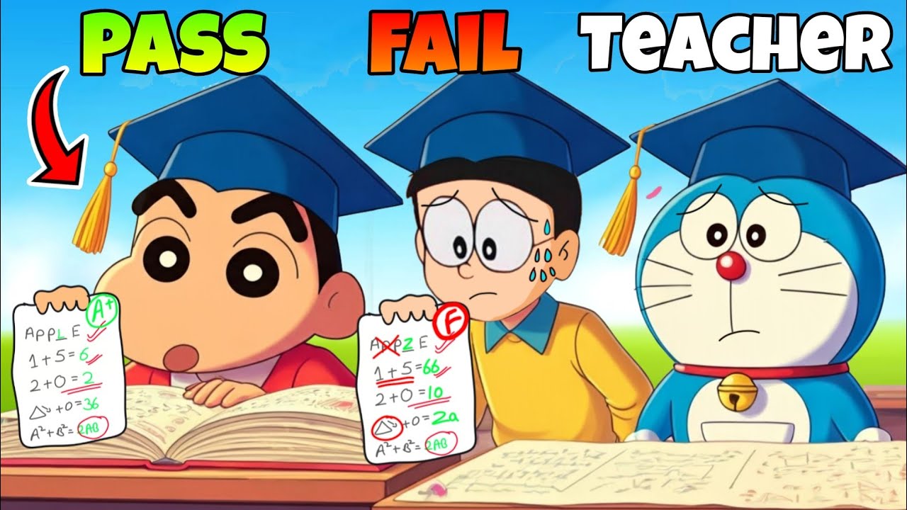 Shinchan And Nobita & Doraemon Fail In Exam Test 🤣🤣- Shinchan And ...
