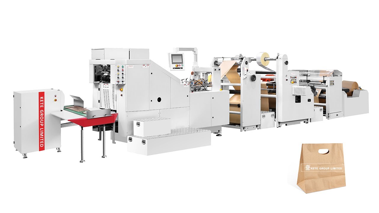 Paper Bag Making Machine With D Cutting Handle - Punched Handle Paper ...