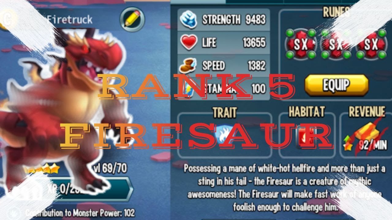 FIRESAUR R5 | MOST OP MONSTER | Monster Legends - YouTube