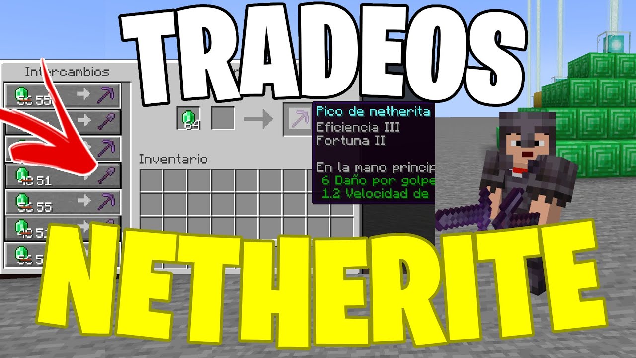 COMO DESBLOQUEAR TRADEOS DE NETHERITE👈 CON ALDEANOS EN MINECRAFT💎 ...