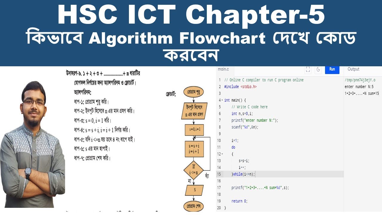 HSC ICT Chapter 5 Lecture 16 Convert Algorithm Flowchart To Programming