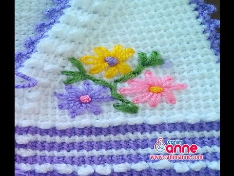 Bebek Yelek Modeli Yapılışı Çiçek İşlemesi , Canım Anne @Canım Anne