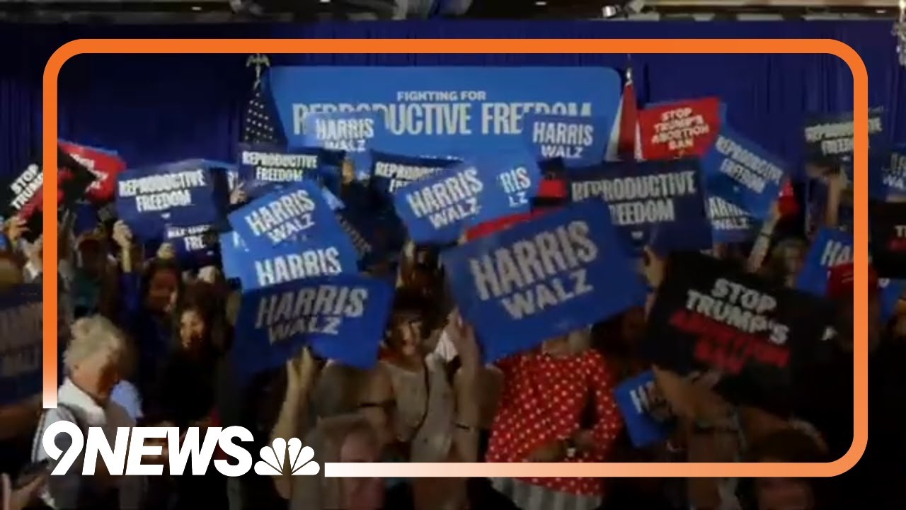 Harris campaign launches reproductive rights bus tour - YouTube