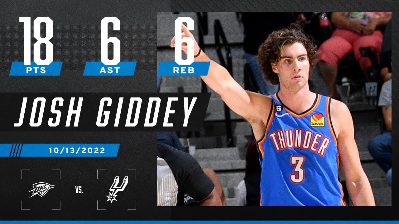 Highlights: Josh Giddey post 18 points, 6 assists and 6 rebounds in win ...