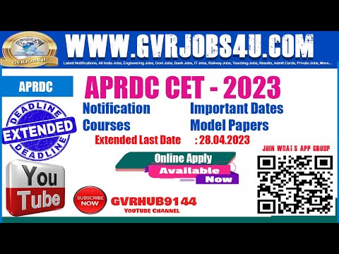 APRDC CET 2023 || Notification , Online Apply , Important Dates ...