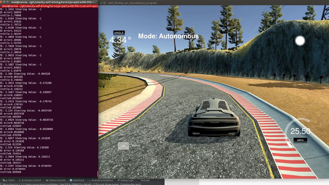 Udacity Self Driving Car PID Control Project - YouTube