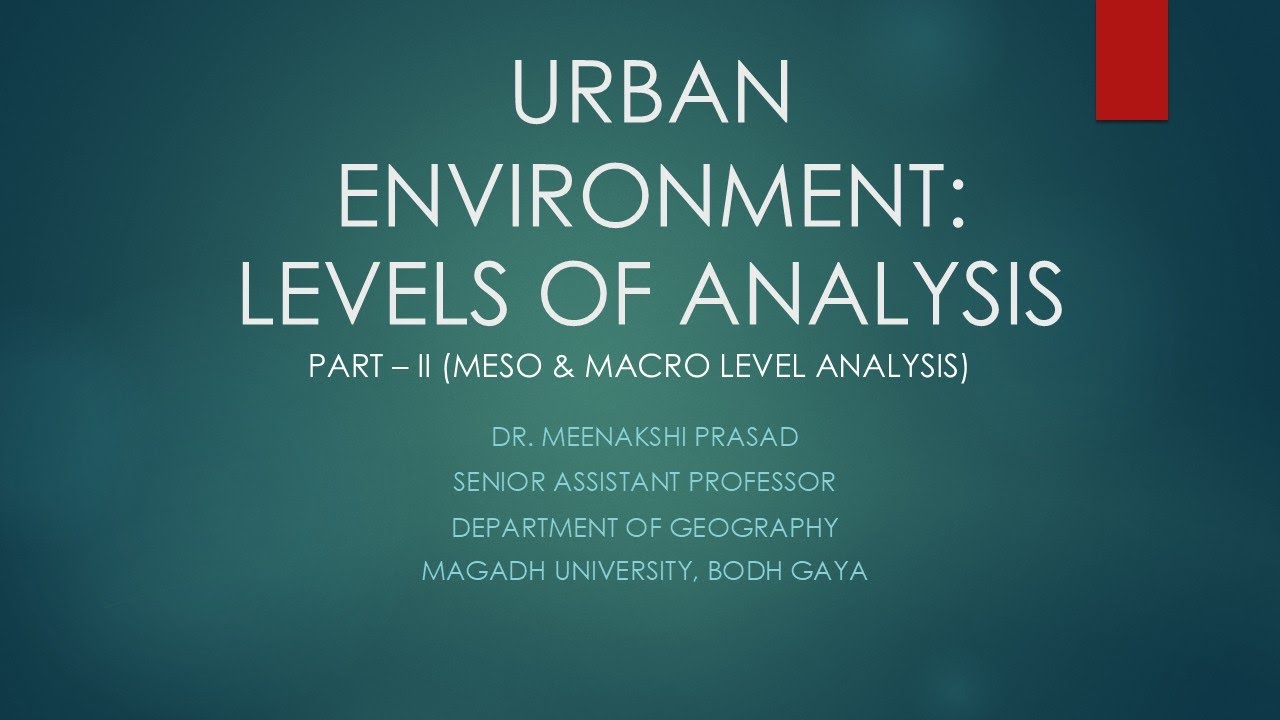 Urban Environment - Meso & Micro Level Analysis - YouTube
