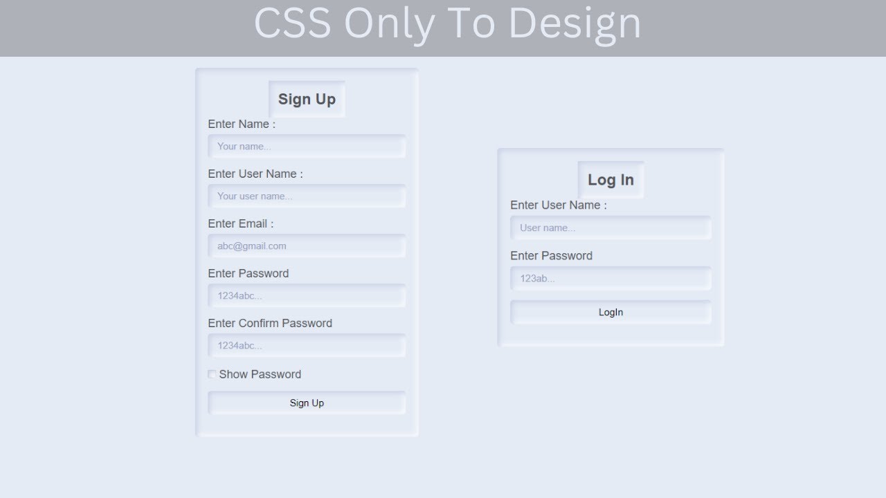 Design Registration And Login Form Using Html And Css Iqracs Youtube 3676