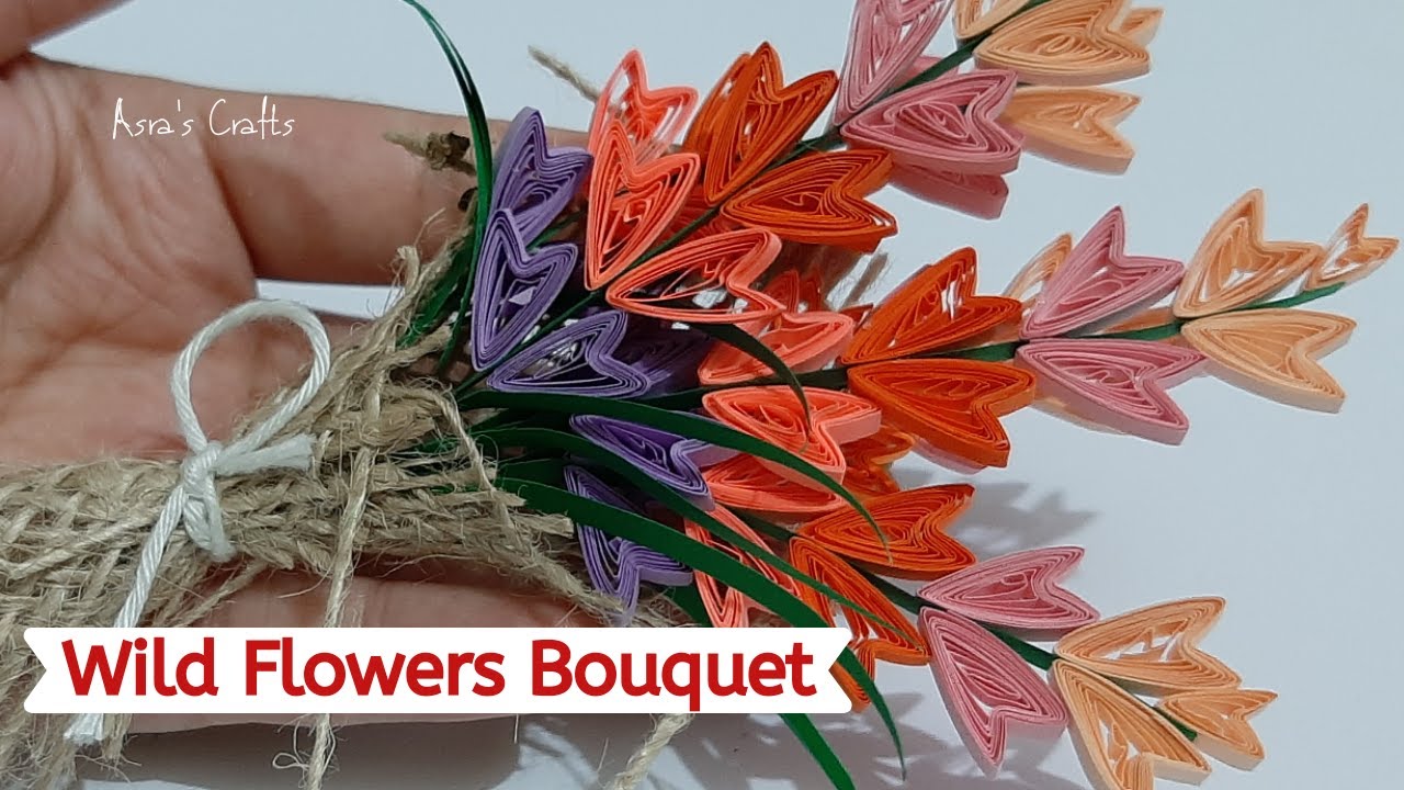 DIY | Quilling Flowers Bouquet | Paper Quilling Wild Flowers | Tutorial ...