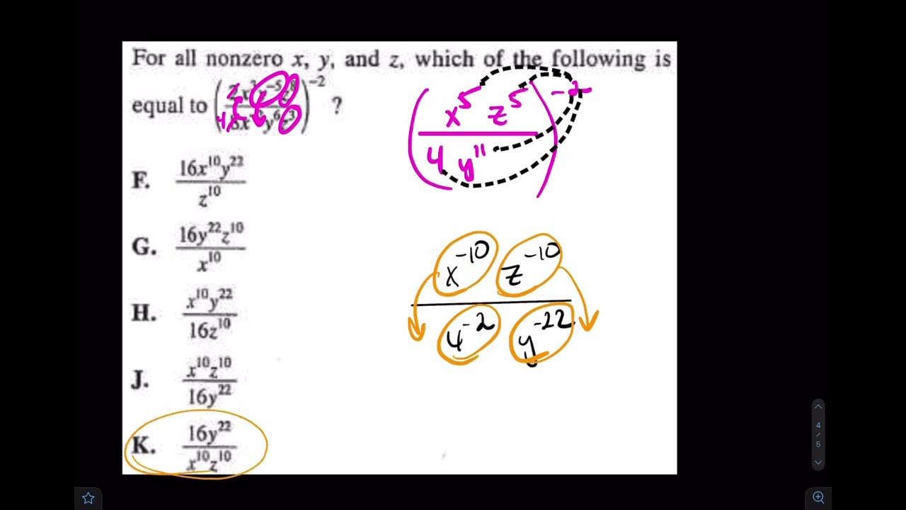 HARDEST Exponent Questions: ACT Math SAT ACT MATH - YouTube