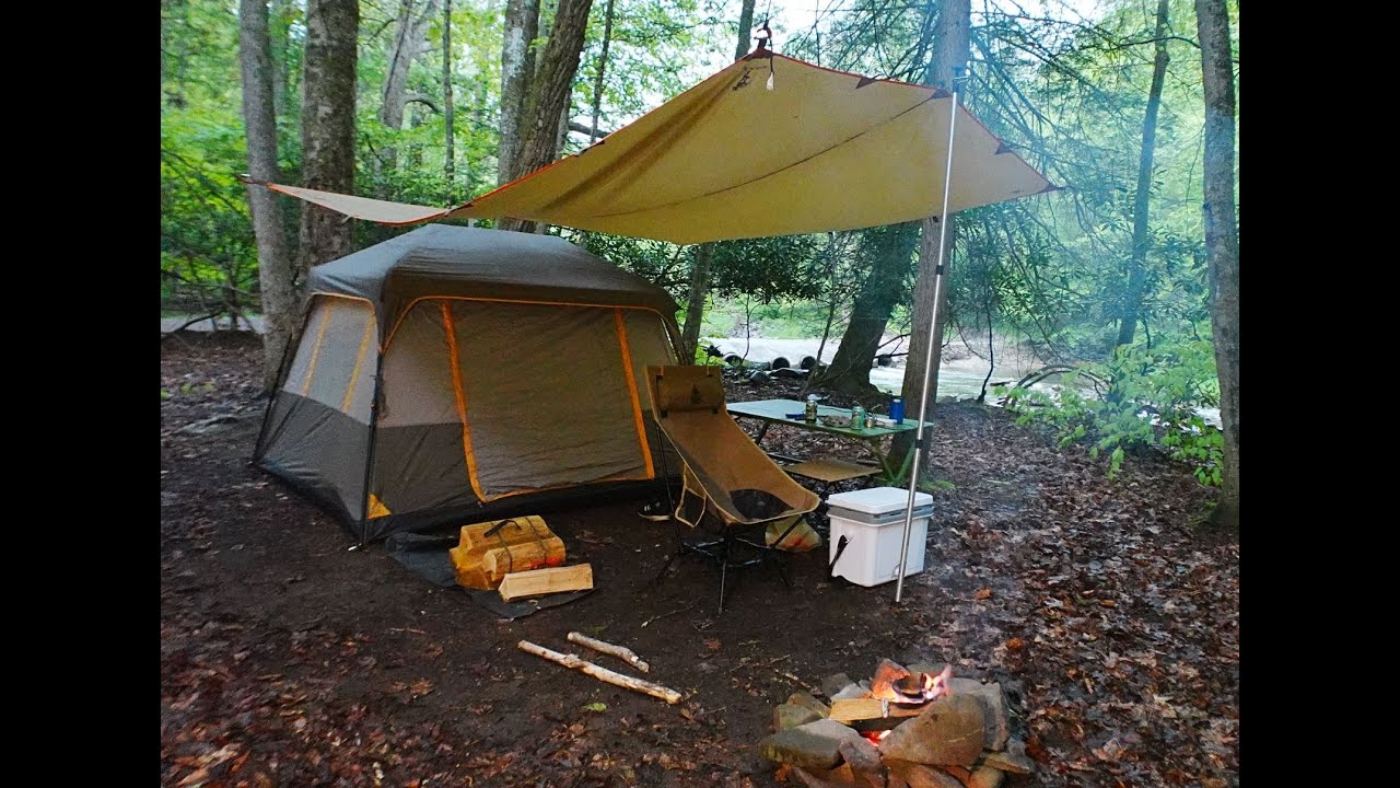 Light Rain | River camp | West Virginia | Your Average Camper | Glady Fork River - YouTube