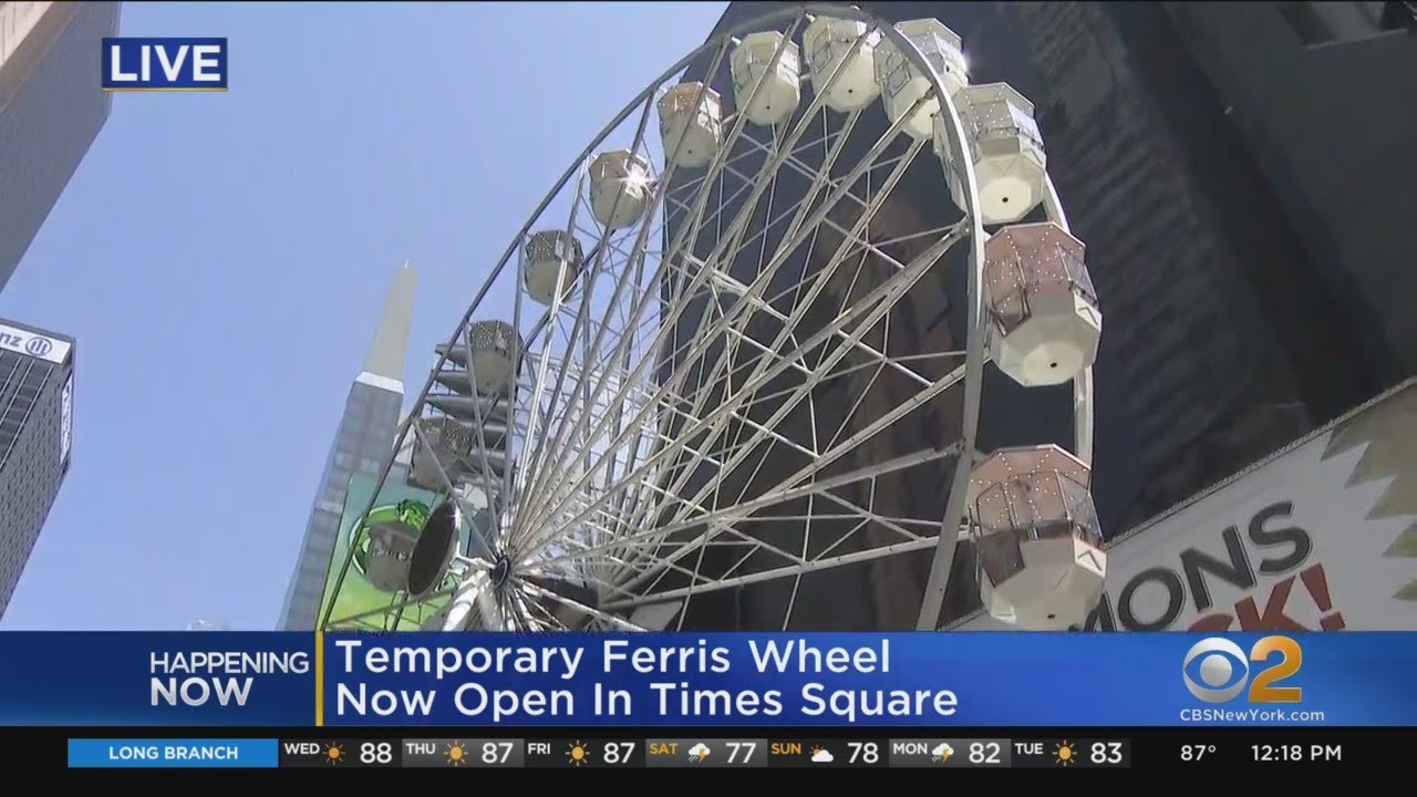 Times Square Ferris Wheel Opens To Public - YouTube