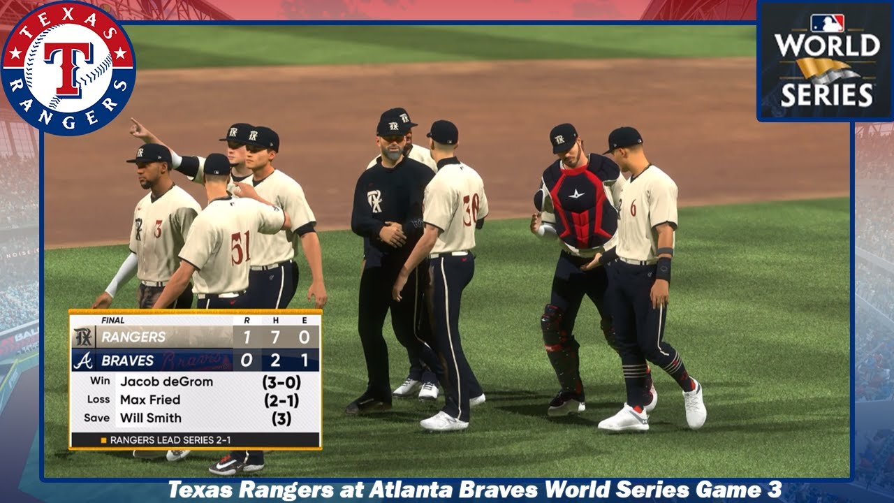 MLB THE SHOW 23 - Texas Rangers at Atlanta Braves WORLD SERIES Game 3 ...