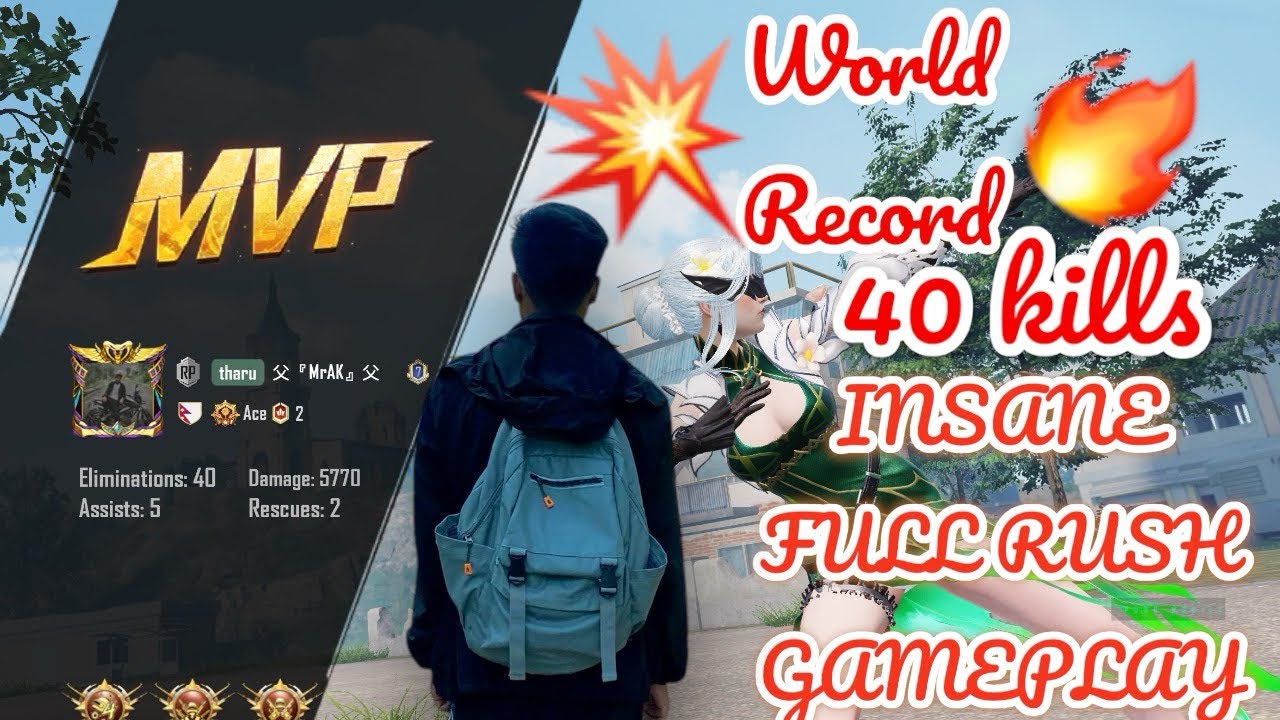 40 Kill 🔥60 fps 🔥WORLD RECORD insane full rush gameplay || PUBG MOBILE ...