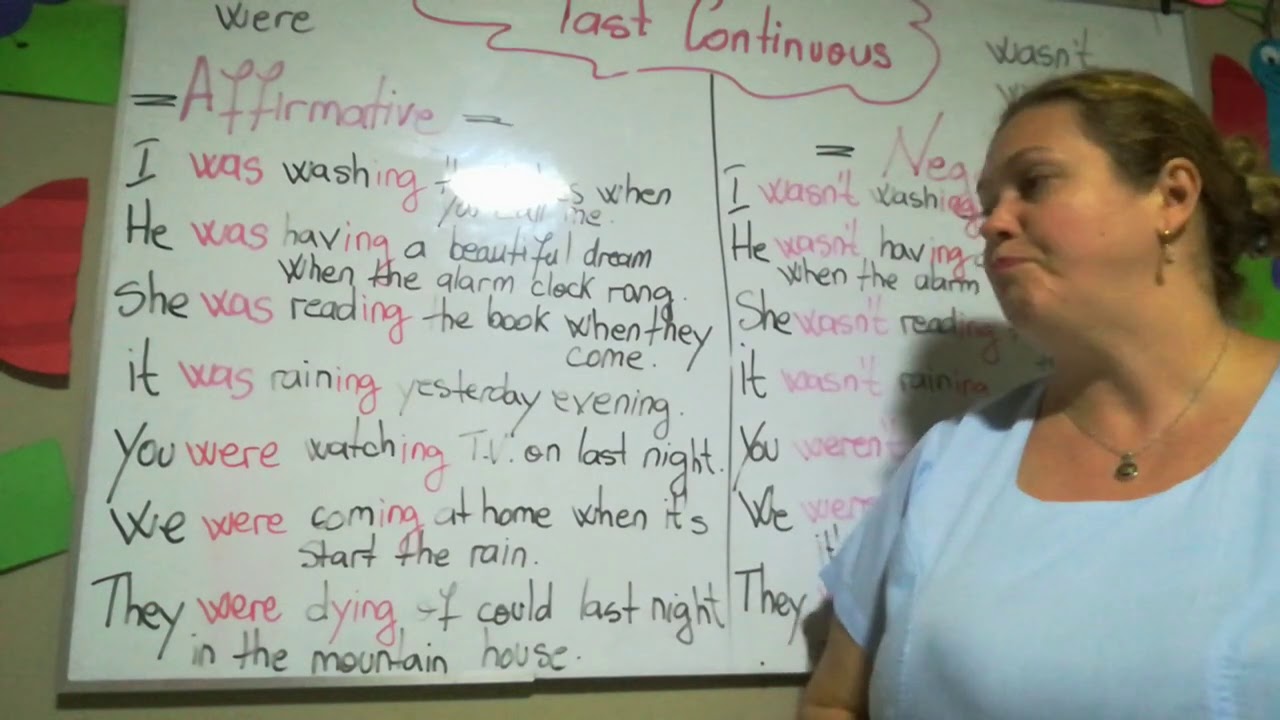 past continuous affirmative and negative form - YouTube