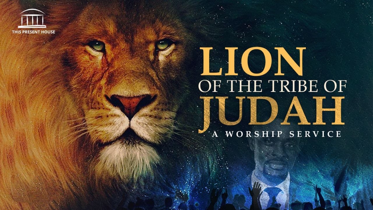 Tribe Of Judah Logo Biblical Illustration. Christian Lettering. The