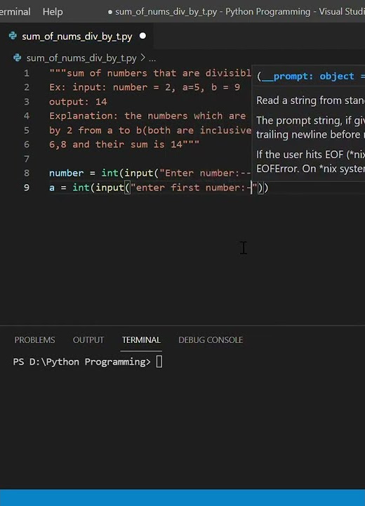 Sum of Numbers that are divisible by a Number Python #Python #Shorts #YTShorts #Coding - YouTube