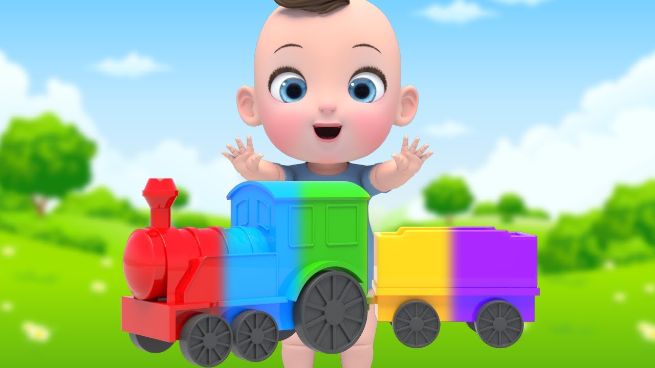 Train 🚂 Song! | Five Little Monkeys Nursery Rhymes Playground | Baby ...