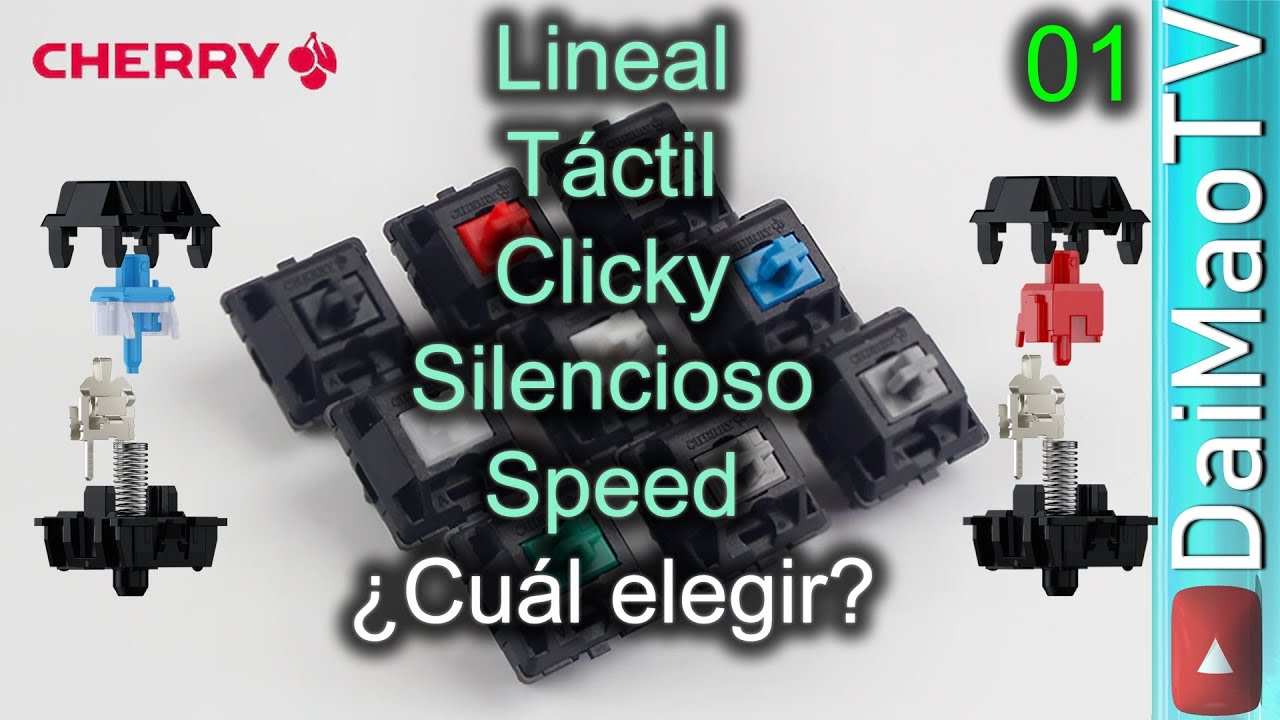 CHERRY MX Lineal vs Táctil vs Clicky vs Silencioso vs Speed (parte 1) - YouTube