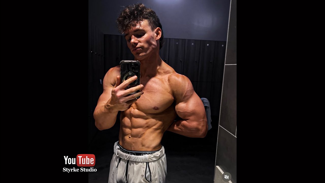 Teen Bodybuilding Fitness Model Shredded Muscle Pump Posing Kaleb ...