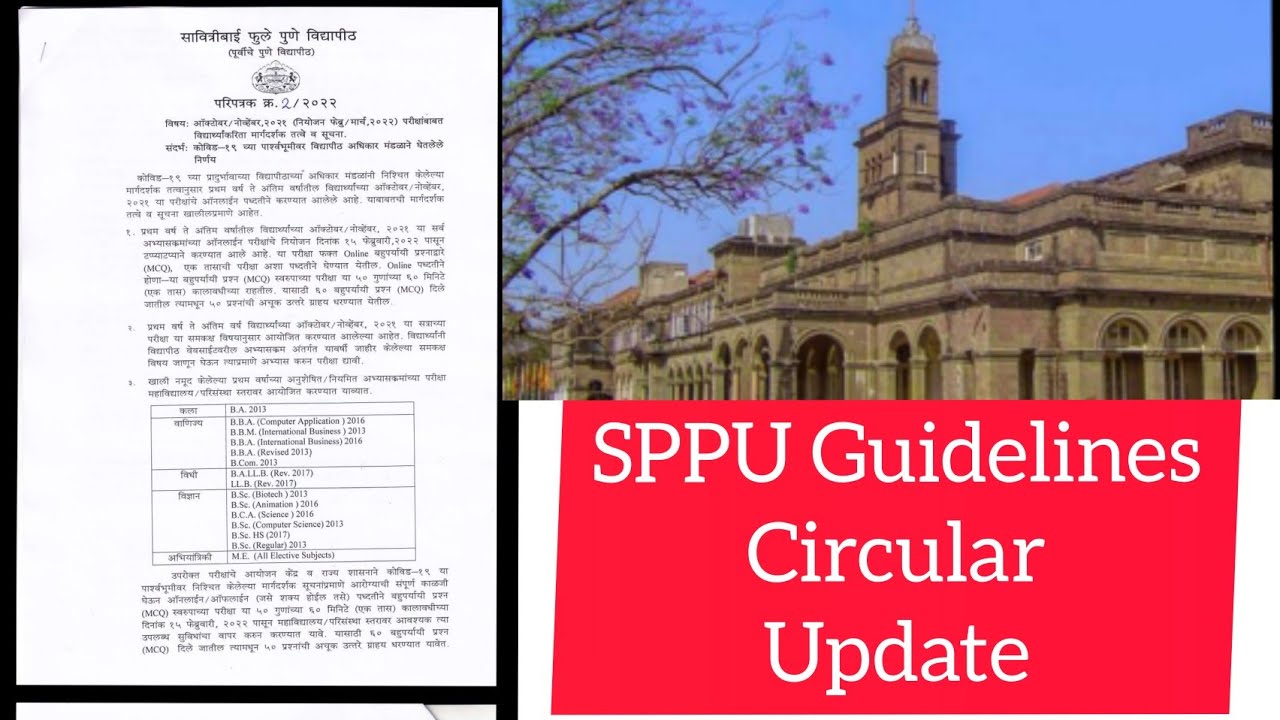 SPPU Exam Guidelines Circular updates | SPPU | Pune University ...
