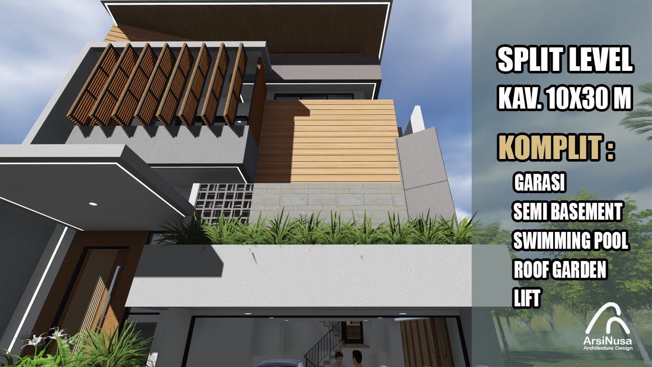 Desain Rumah Minimalis Split Level menghadap Barat | Ada Denah Layout # ...