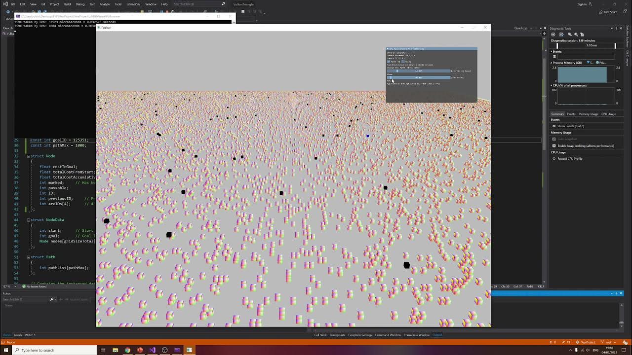 GPU Accelerated A* pathfinding with Vulkan - IMGUI Demo - YouTube