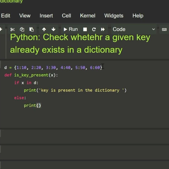 #python Check whether a given key is already exists in a dictionary - YouTube