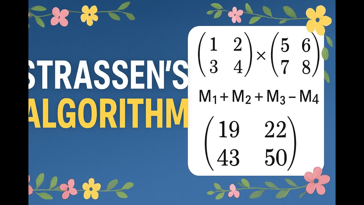 Strassen's Algorithm explained Part II - YouTube