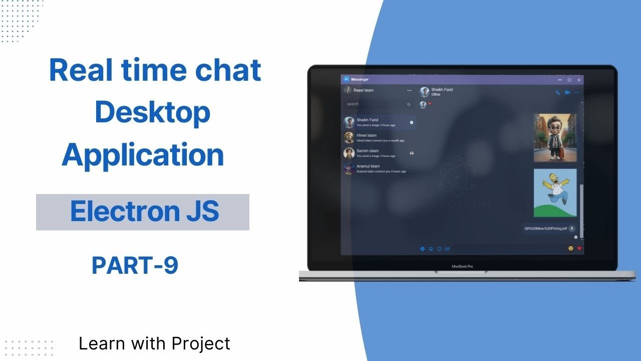 Real time chat desktop application electron JS MERN stack friends ...