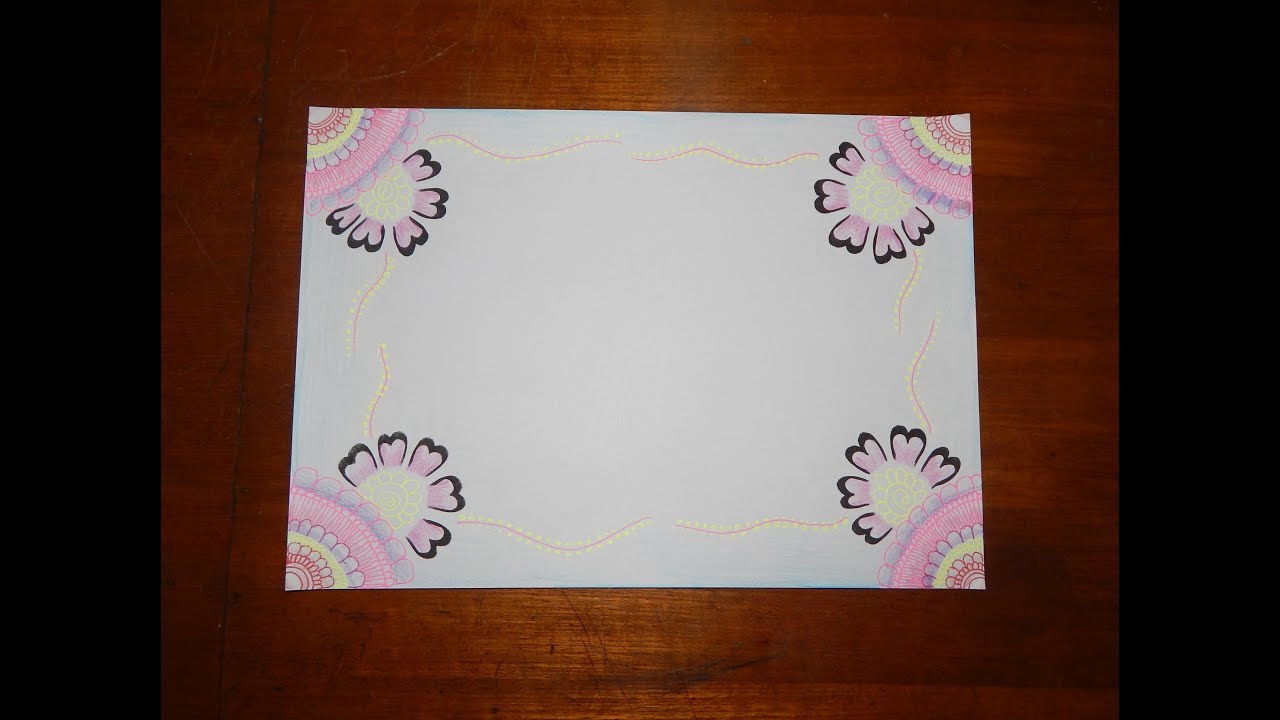 DIY || Simple, Easy & Decorative Border Design For Project File 《#203 ...