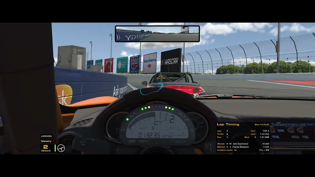 Tobii Eye Tracker - IRACING WIN - Charlotte Motor Speedway - YouTube