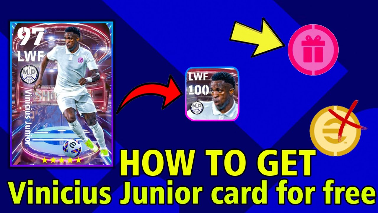 How to get FREE Vinicius Junior card in efootball 2023 mobile - YouTube