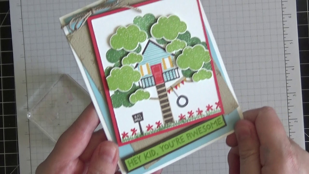 Creating an adorable card with Stampin' Up's Treehouse Adventure stamp ...