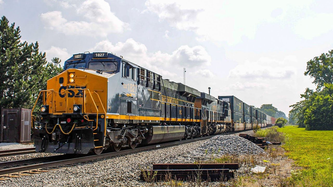 CSX 1827 "B&O" heritage unit leads I010 with a nice K5HL - YouTube