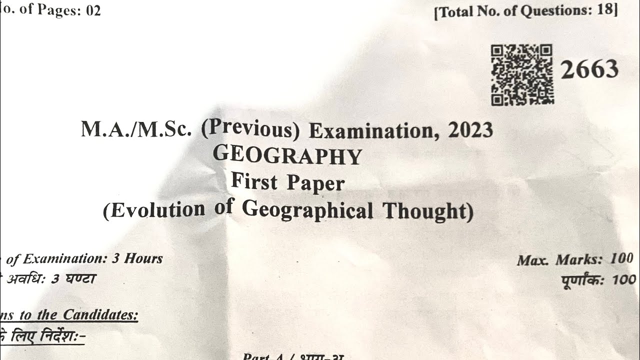 MA Geography (Prev) || 1st paper || evolution of geographical thoughts ...