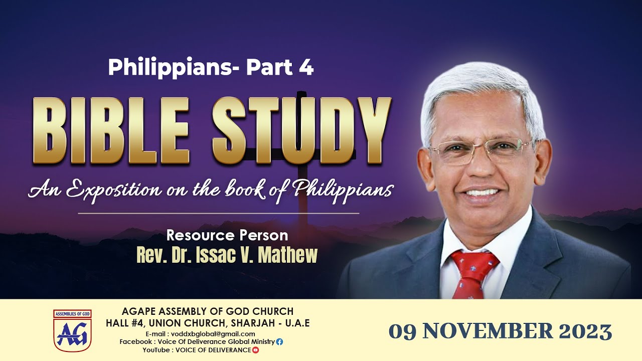 Rev. Dr. Issac V. Mathew | Voice Of Deliverance | Bible Study ...