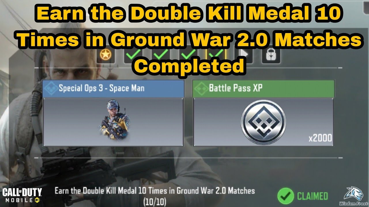 How to Earn the Double Kill Medal 10 Times in Ground War 2.0 Matches ...