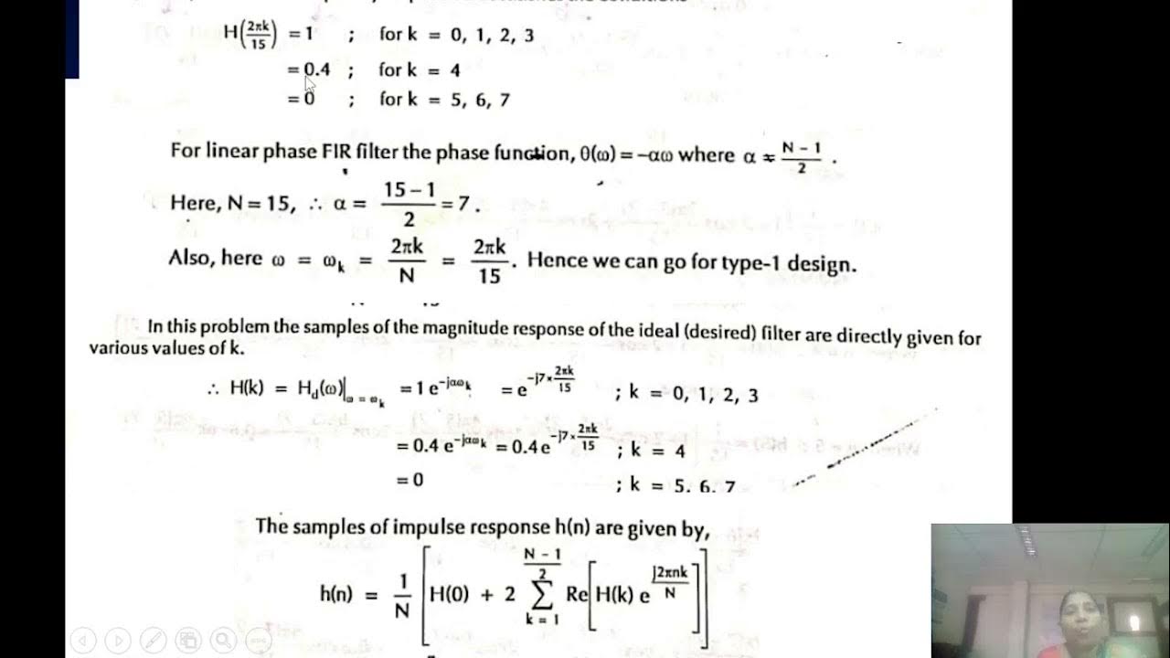 Filter design using Frequency Sampling method - YouTube