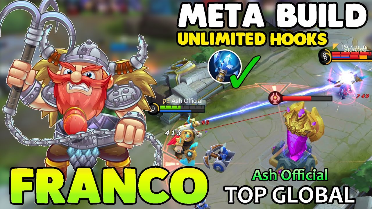 UNLIMITED HOOKS!!TOP GLOBAL FRANCO BEST BUILD - FRANCO MOBILE LEGENDS ...