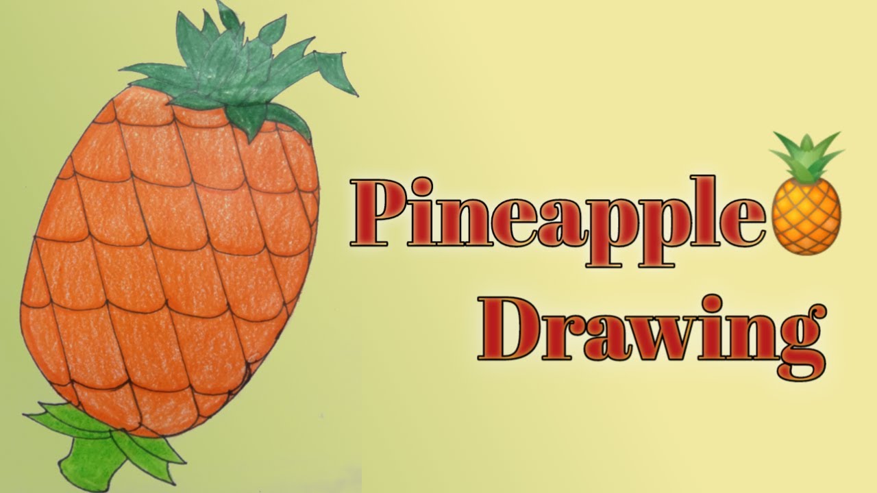 Draw a Pineapple🍍|| Easy method of Pineapple Drawing - YouTube