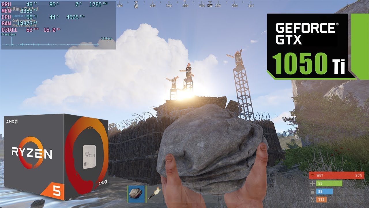Rust : ON GTX 1050 Ti + Ryzen 5 5600X | High Graphics - YouTube